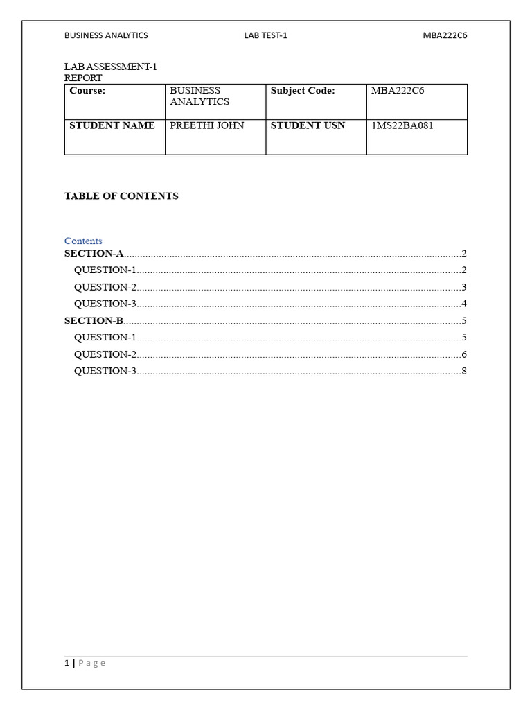 Lab Assessment Report Template | PDF | Database Index | Databases