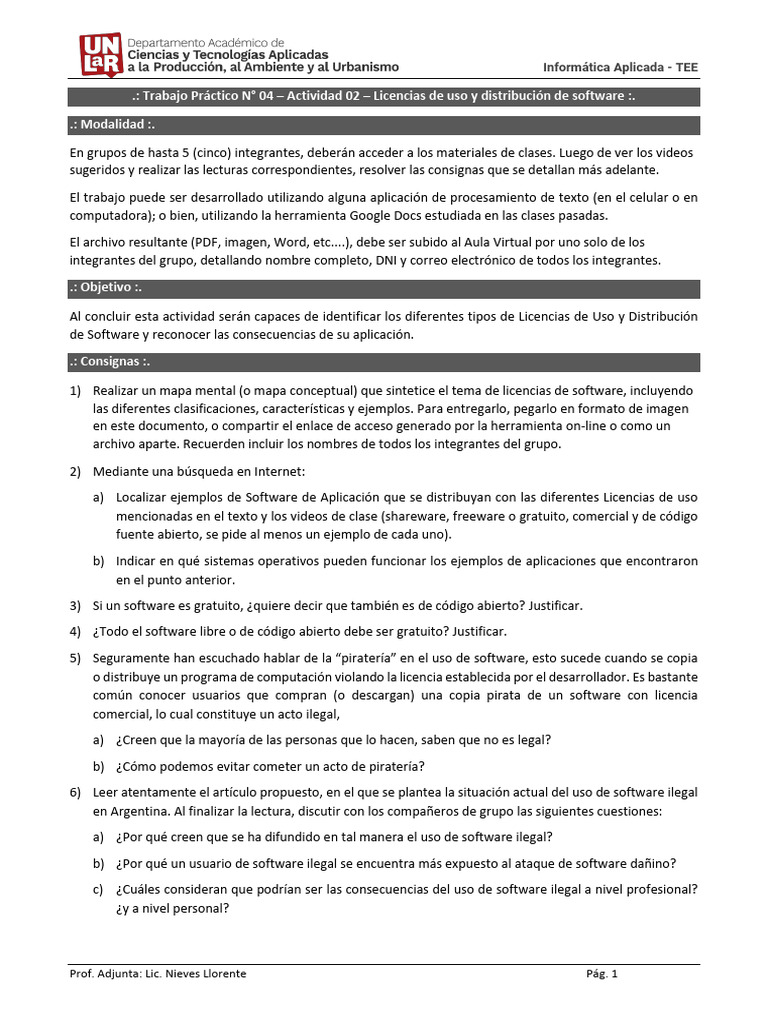 TP #04 - Act. 02 - Licencias de Software | PDF | Malware | Infracción de copyright