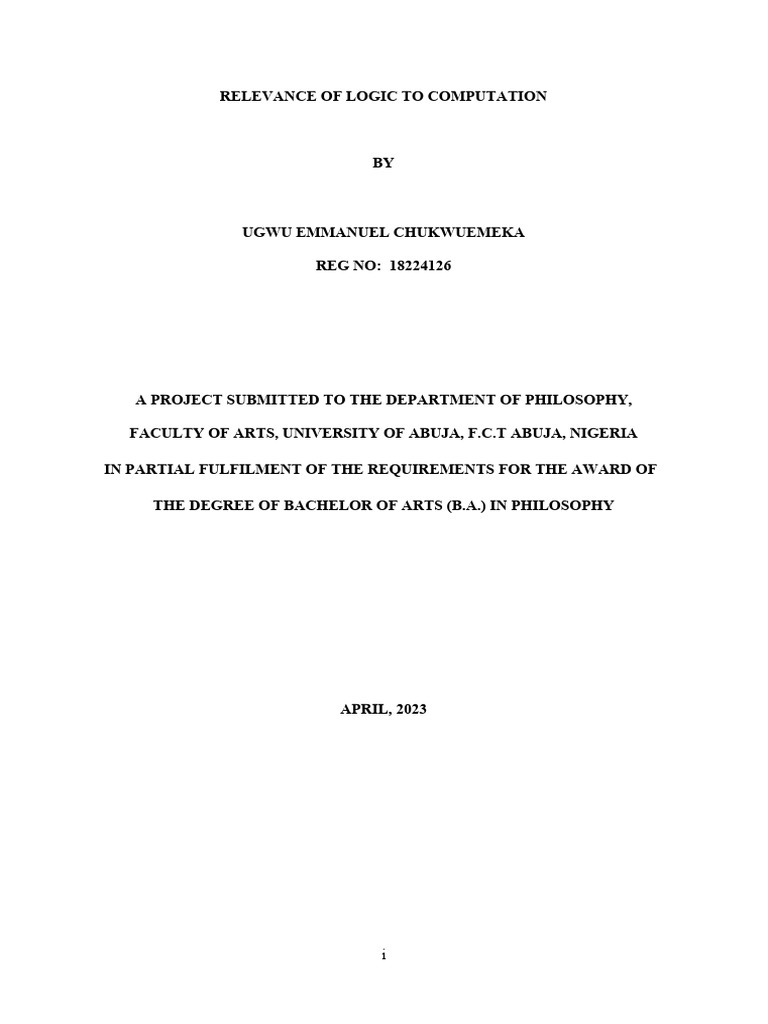 Relevance of Logic To Computation | PDF | Mathematical Logic | Reason