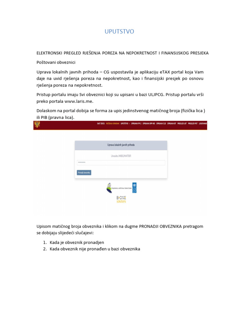 Uputstvo Građani Porez | PDF