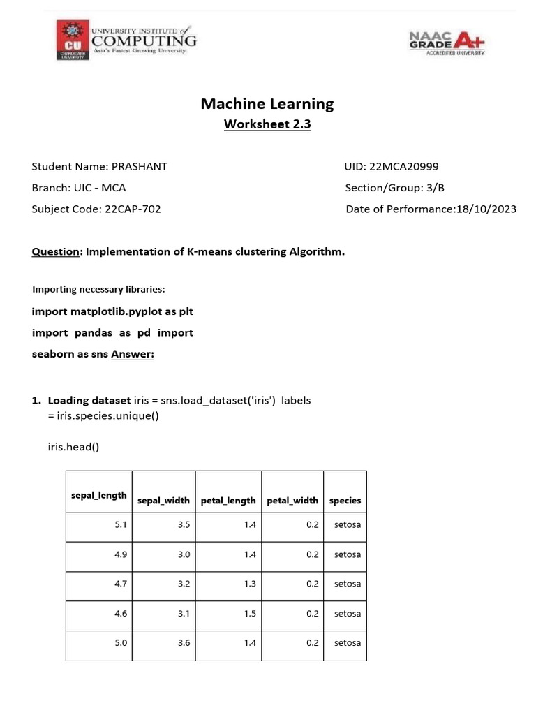 ML 2.3 Prashant | PDF | Cluster Analysis | Statistical Data Types