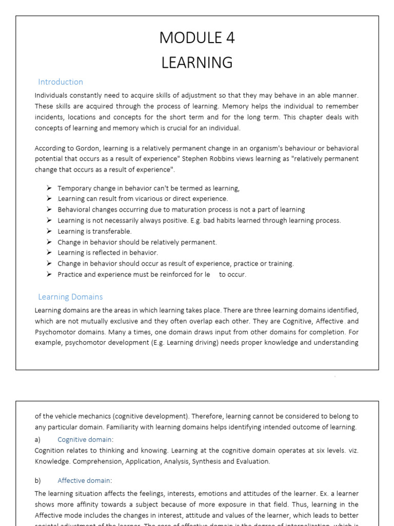 OP Module 4 Learning | PDF | Learning | Reinforcement