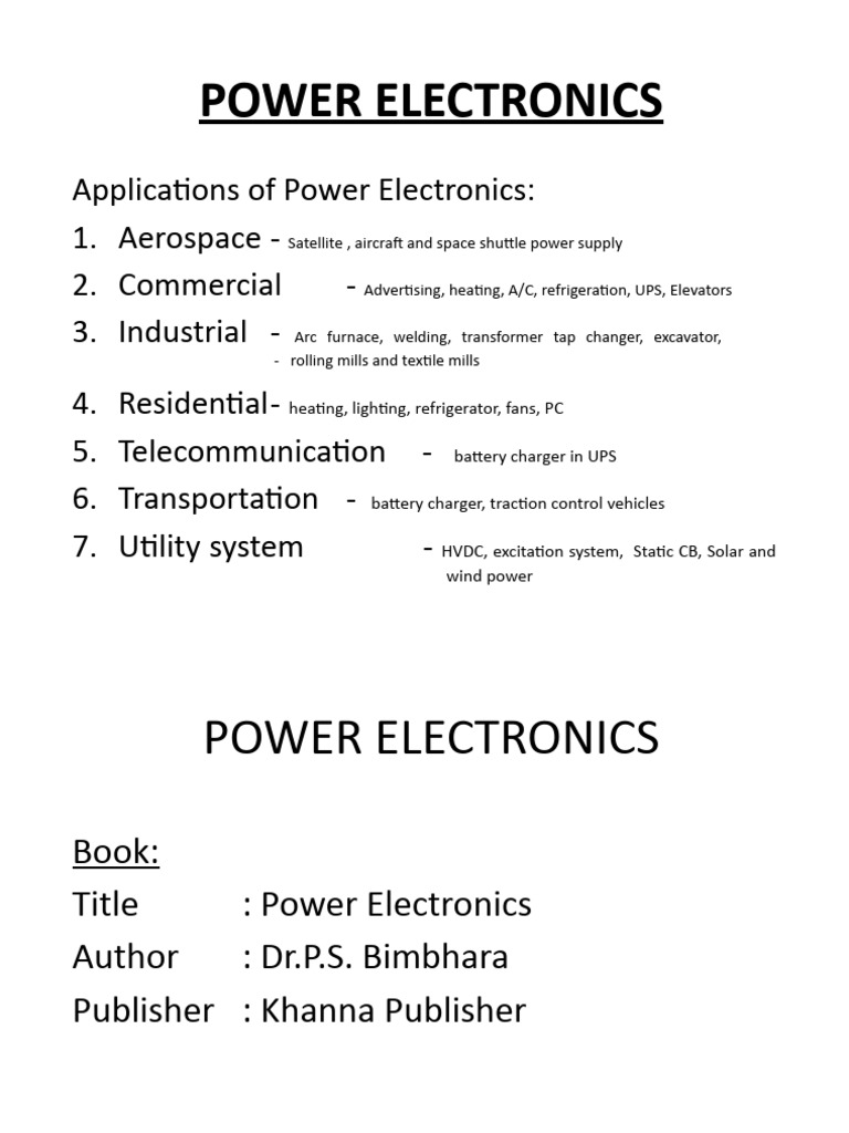 Power Electronics for Engineers | PDF | Power Electronics | P–N Junction
