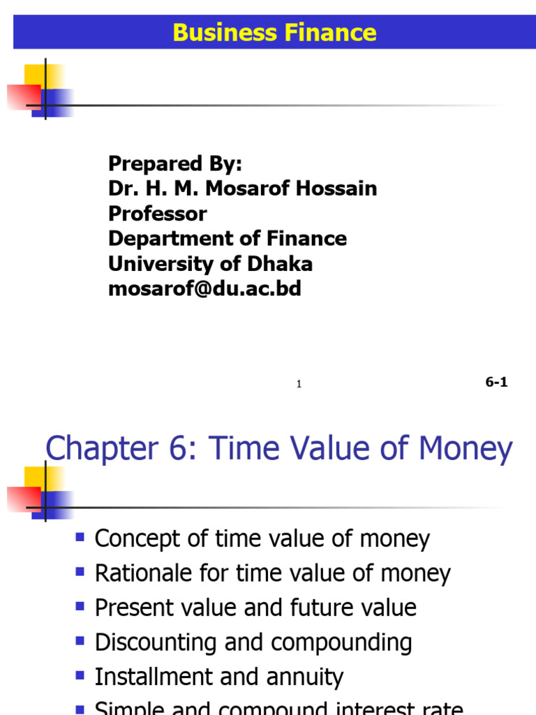 Chapter 6 Time Value of Money | Download Free PDF | Present Value | Time Value Of Money