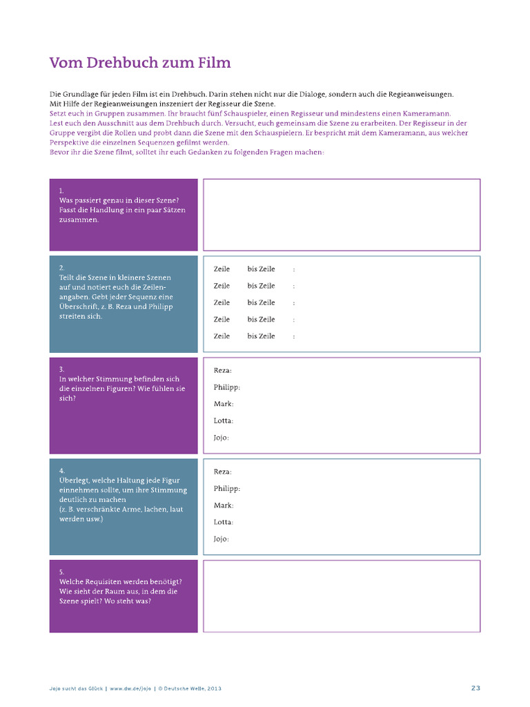 JOJO 2 Vom Drehbuch Zum Film | PDF