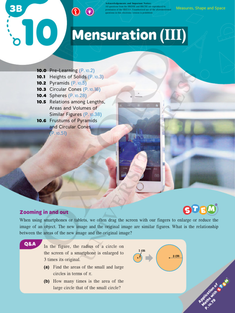 Mensuration (III) : 10.0 Pre-Learning 10.1 10.2 10.3 10.4 10.5 | PDF | Area | Euclidean Geometry