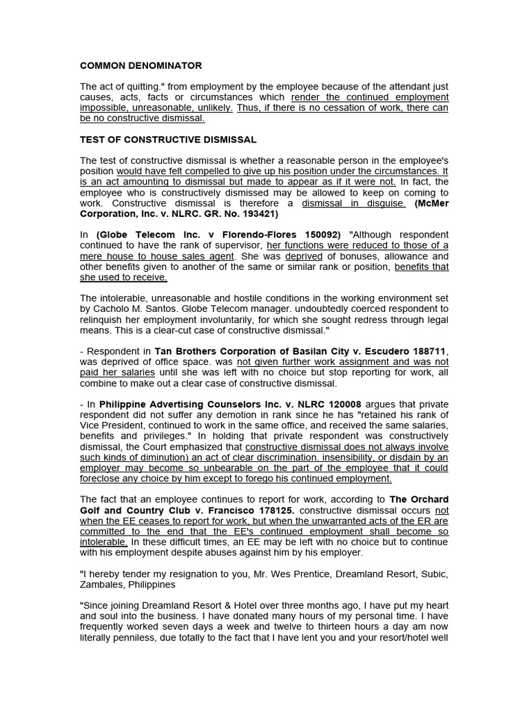 Understanding Constructive Dismissal | PDF | Employment | Fraud