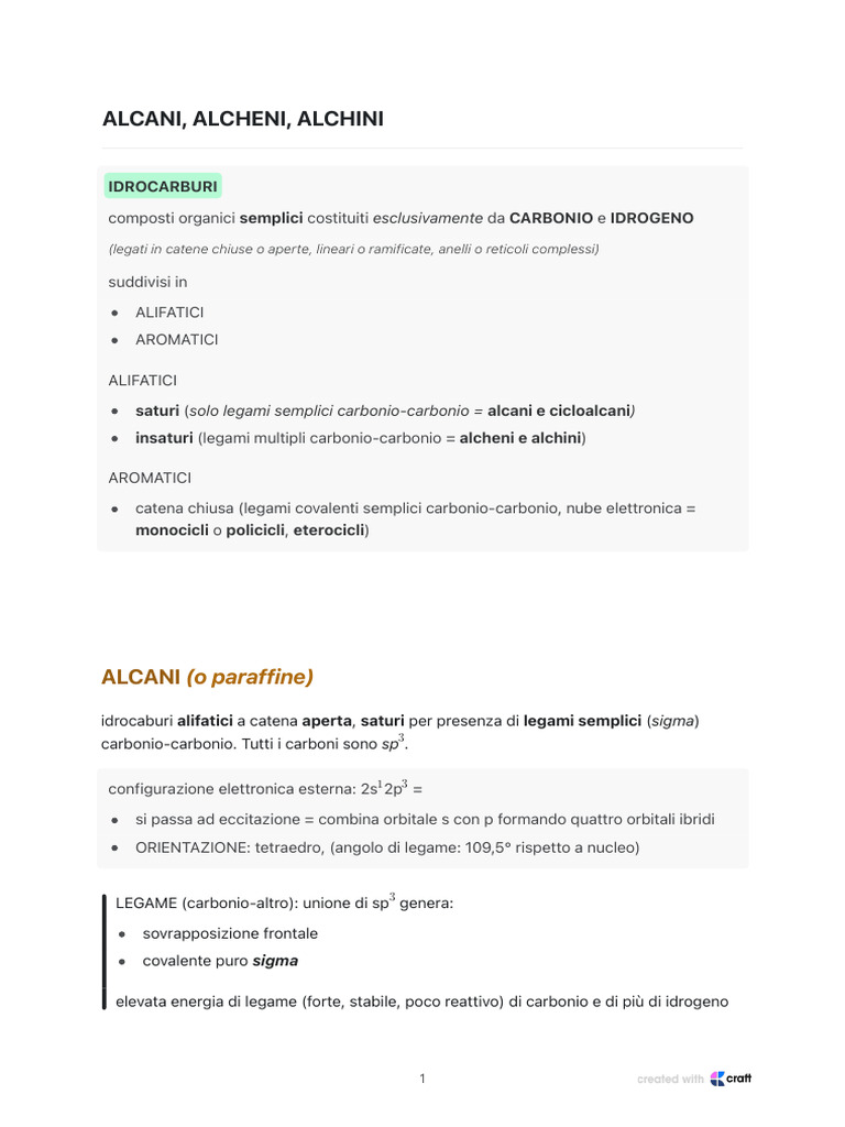 Alcani, Alcheni, Alchini | PDF