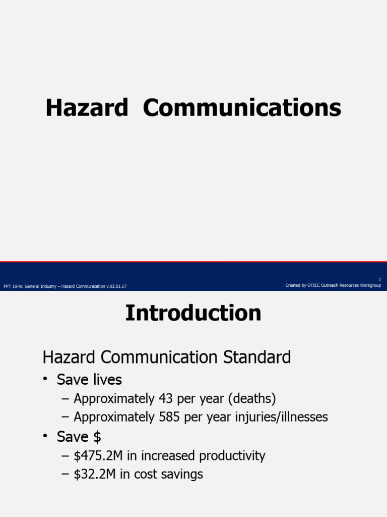 Hazard Communications PPT v-03!01!17 | PDF | Dangerous Goods | Occupational Safety And Health ...