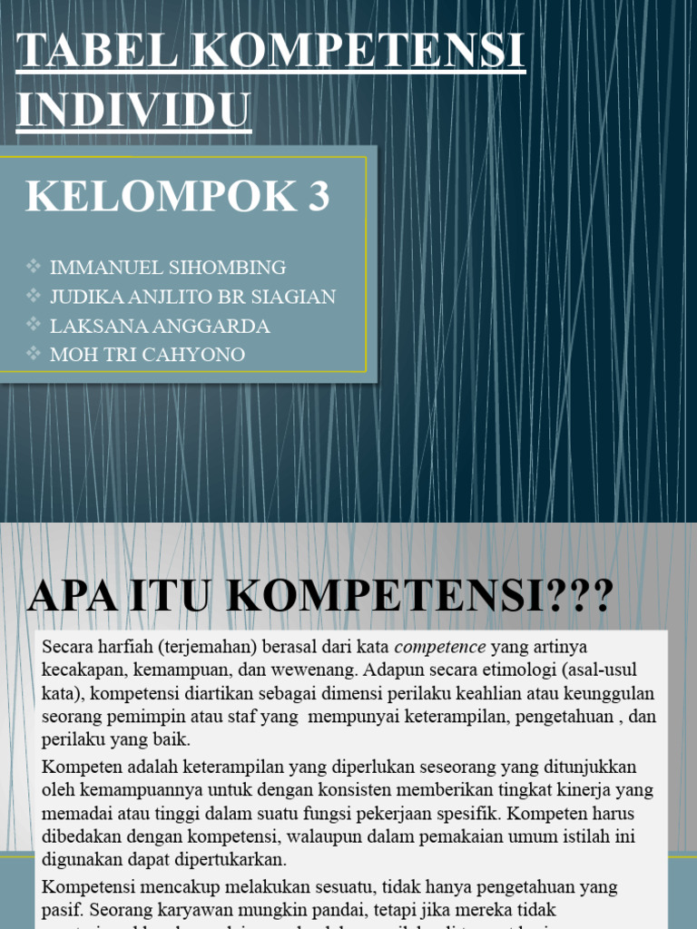 Tabel Kompetensi Individu | PDF