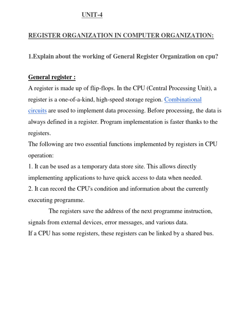 Unit-4 Coa | PDF | Central Processing Unit | Bit