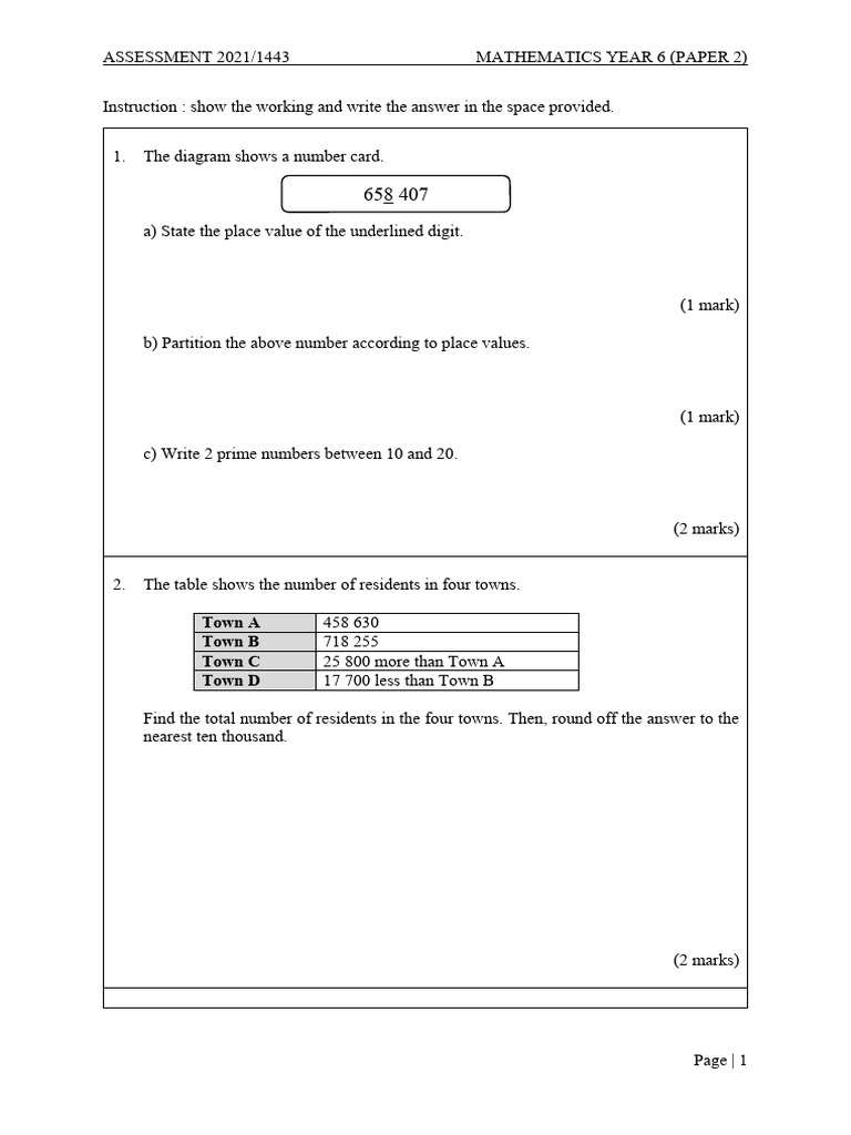 Mathematics Year 6 (Paper 2) | PDF | Money | Economies