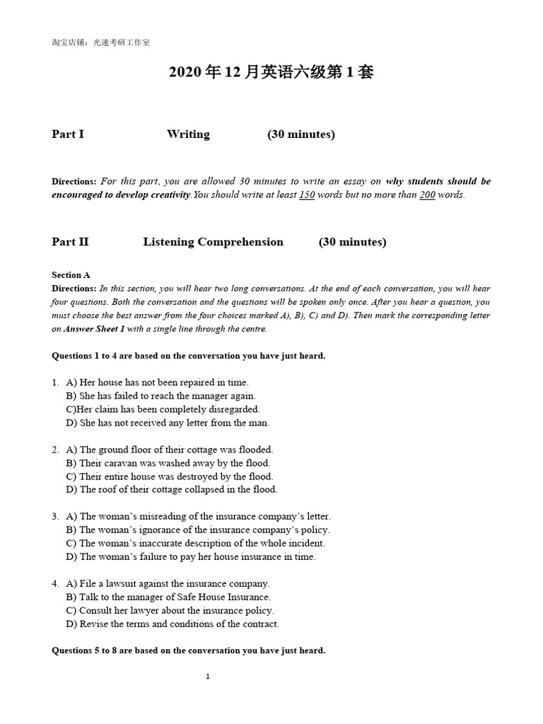 English CET-6 Exam Practice Guide | PDF | Taxes | Agriculture