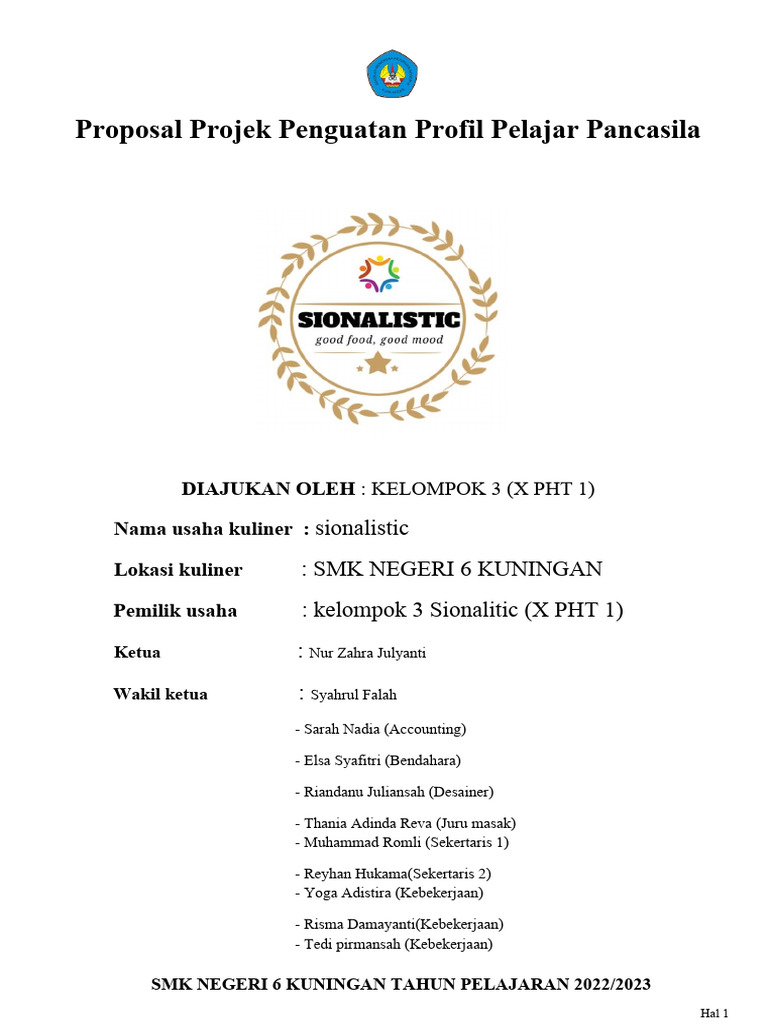 Proposal Kegiatan P5 Kelompok 3 | PDF