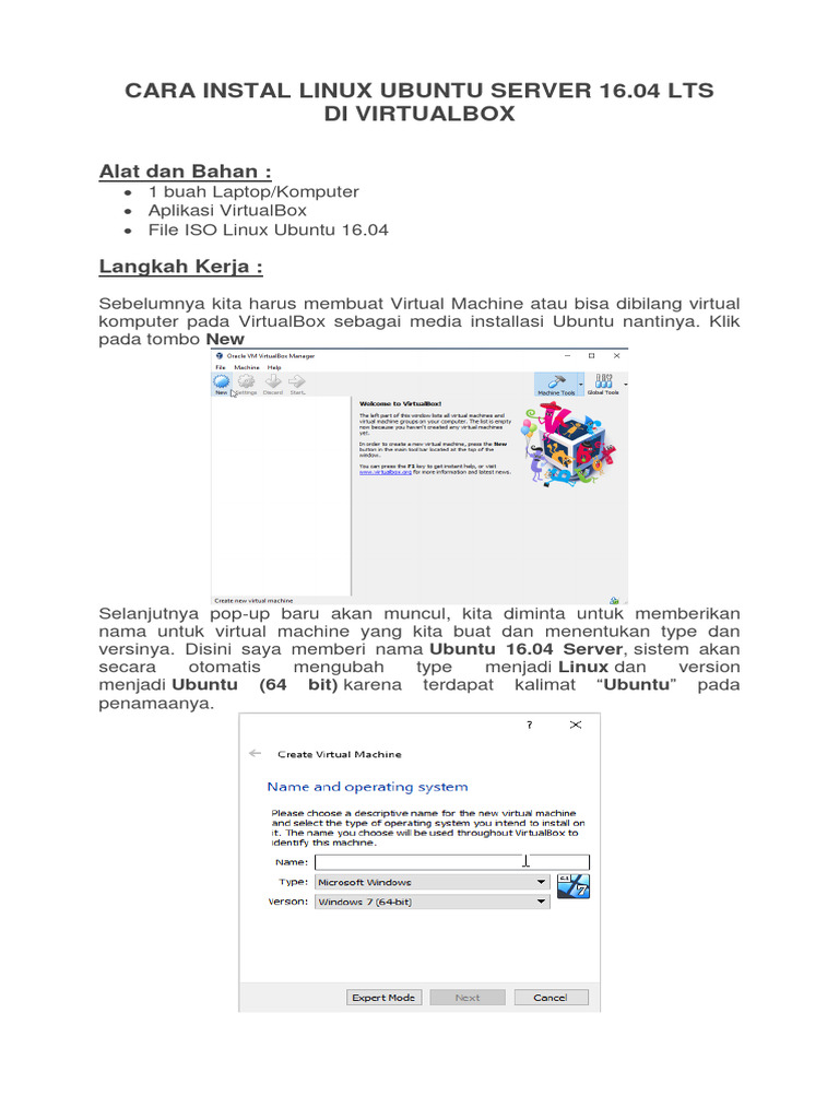 Cara Instal Linux Ubuntu Server 16.04 LTS | PDF