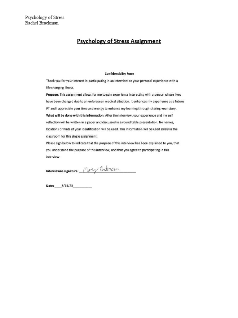 Psychology of Stress Project | PDF | Feeling | Stress (Biology)