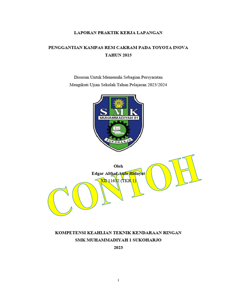 CONTOH Laporan PKL 2023 | PDF | Teknologi & Rekayasa