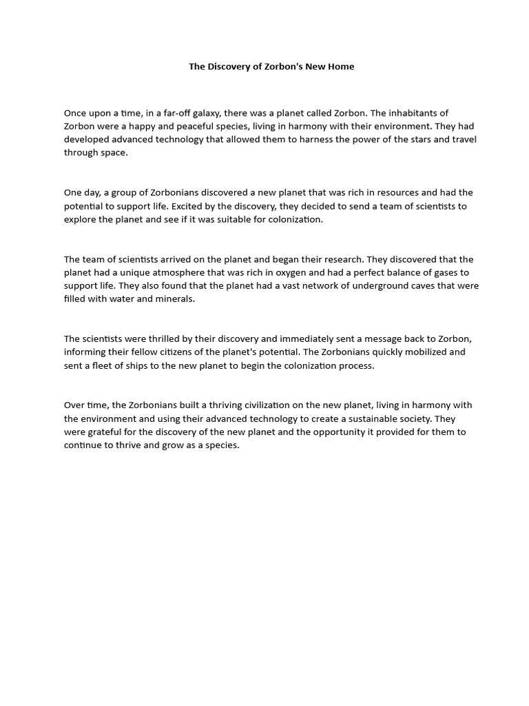 The Discovery of Zorbon | PDF