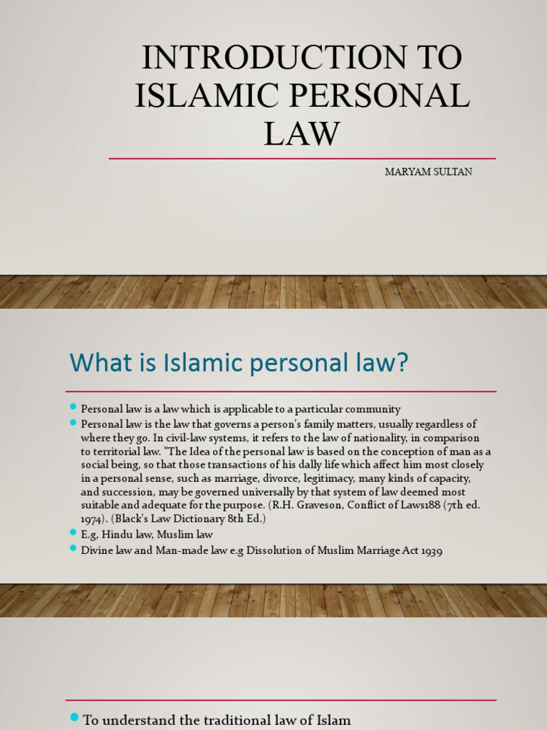 Introduction To Islamic Personal Law 1 20022023 040006pm 09102023 ...