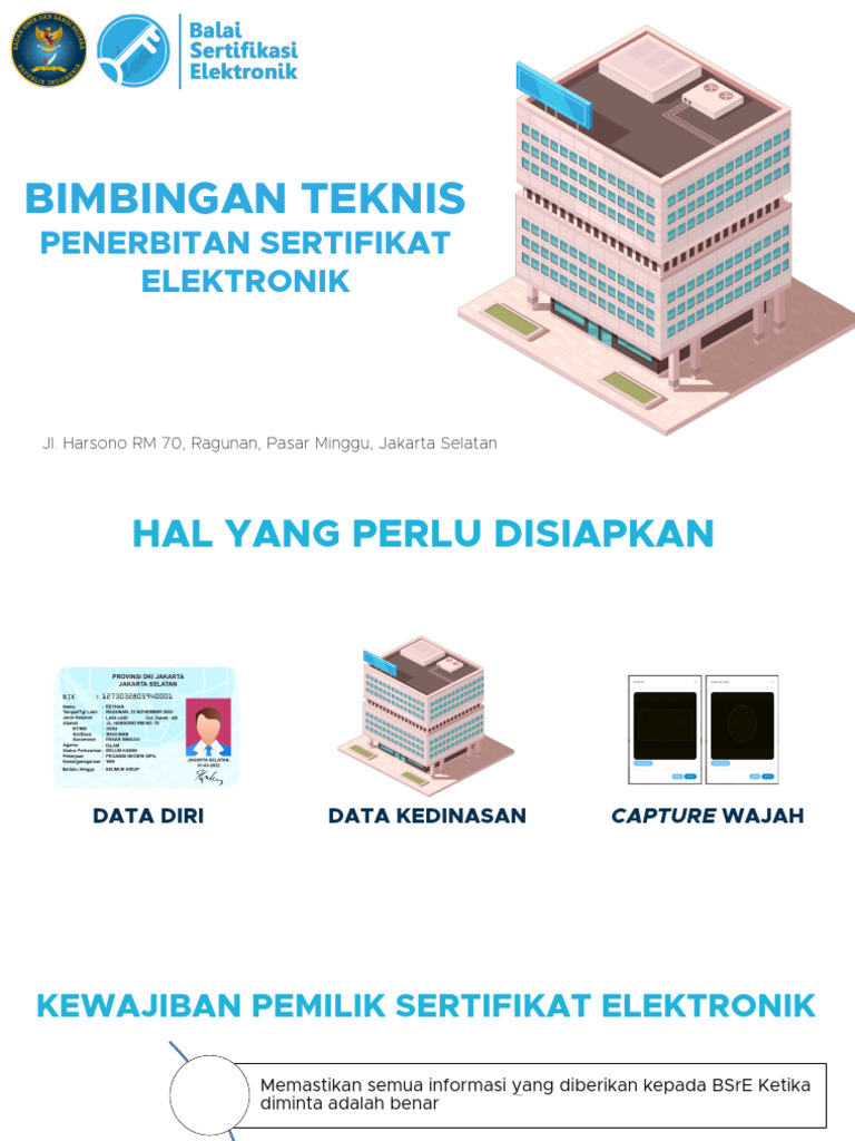 BIMTEK PENERBITAN SERTIFIKAT ELEKTRONIK BSRE - Sign | PDF