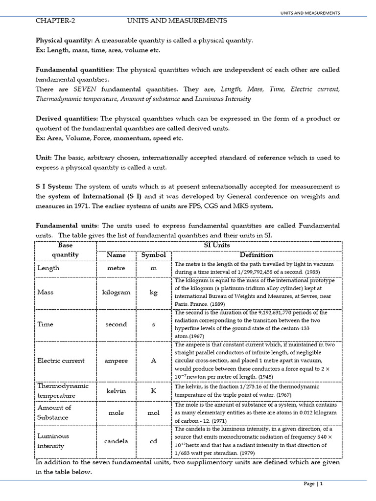 2.units and Measurements | PDF | Significant Figures | Kilogram