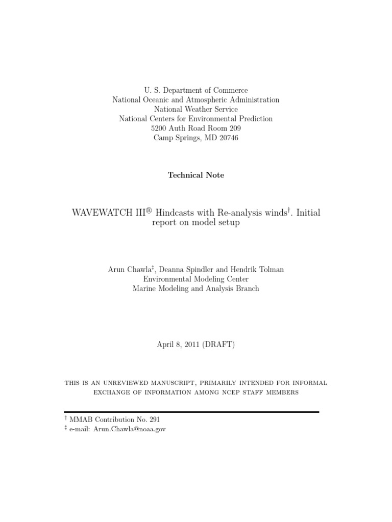 WAVEWATCH III Hindcast Model Setup | PDF | Gulf Coast Of The United ...