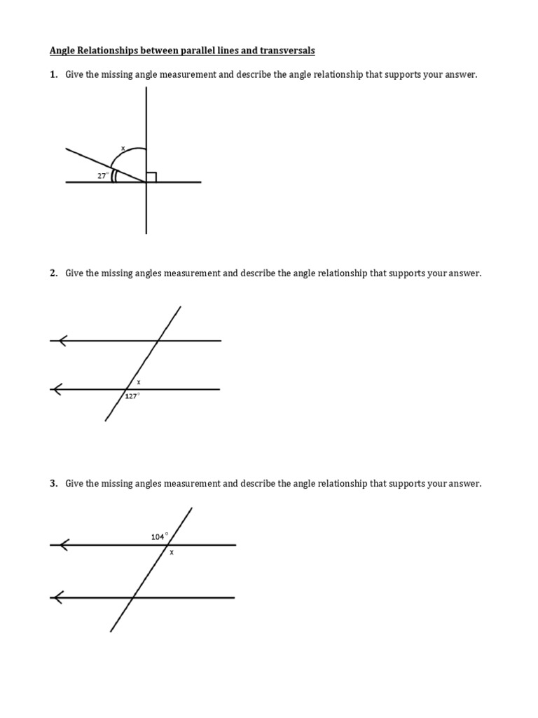 Angle Relationships and Triangles Practice Problems | PDF | Triangle ...