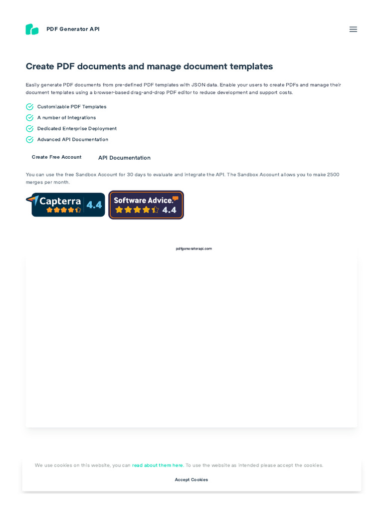 PDF Generator API - Automate PDF Document Creation | PDF | Http Cookie | Computing