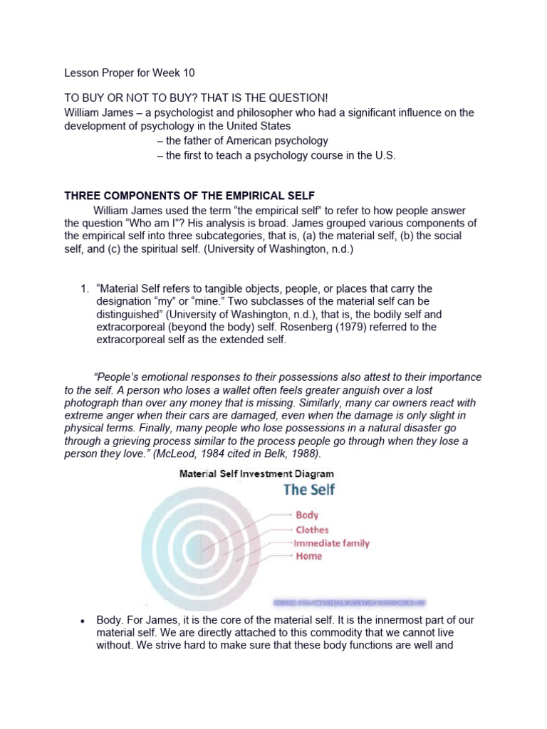 Understanding Self Lesson Week 10 | PDF | Self Concept | Behavioural Sciences