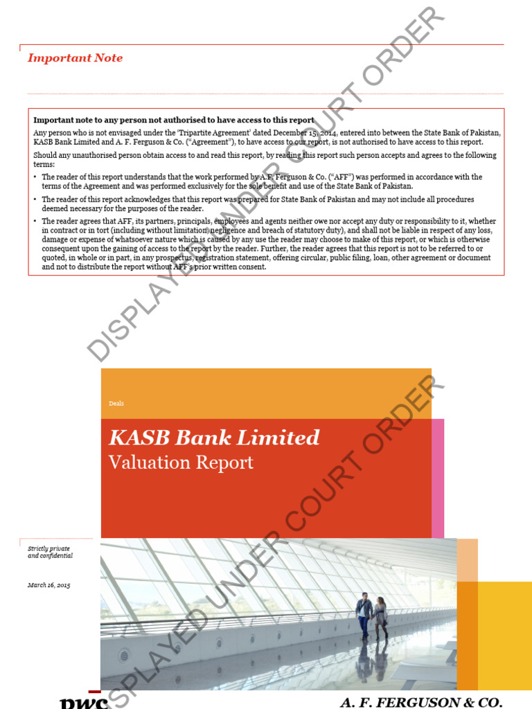 KASB Bank Valuation Report Summary | PDF | Valuation (Finance) | Audit
