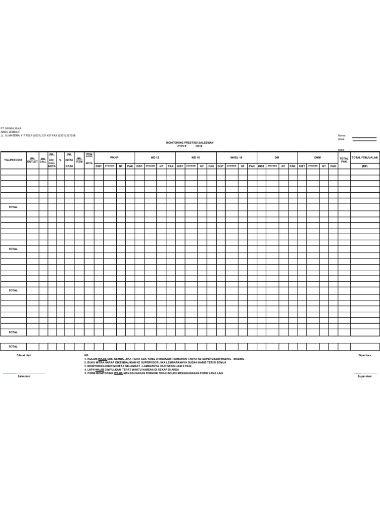 Form Monitoring TF | PDF