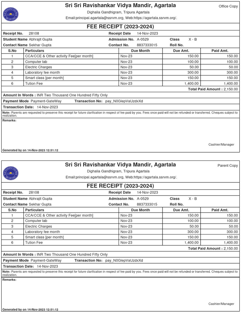 Abhrajit Gupta - 6709464 | Download Free PDF | Receipt | Trade