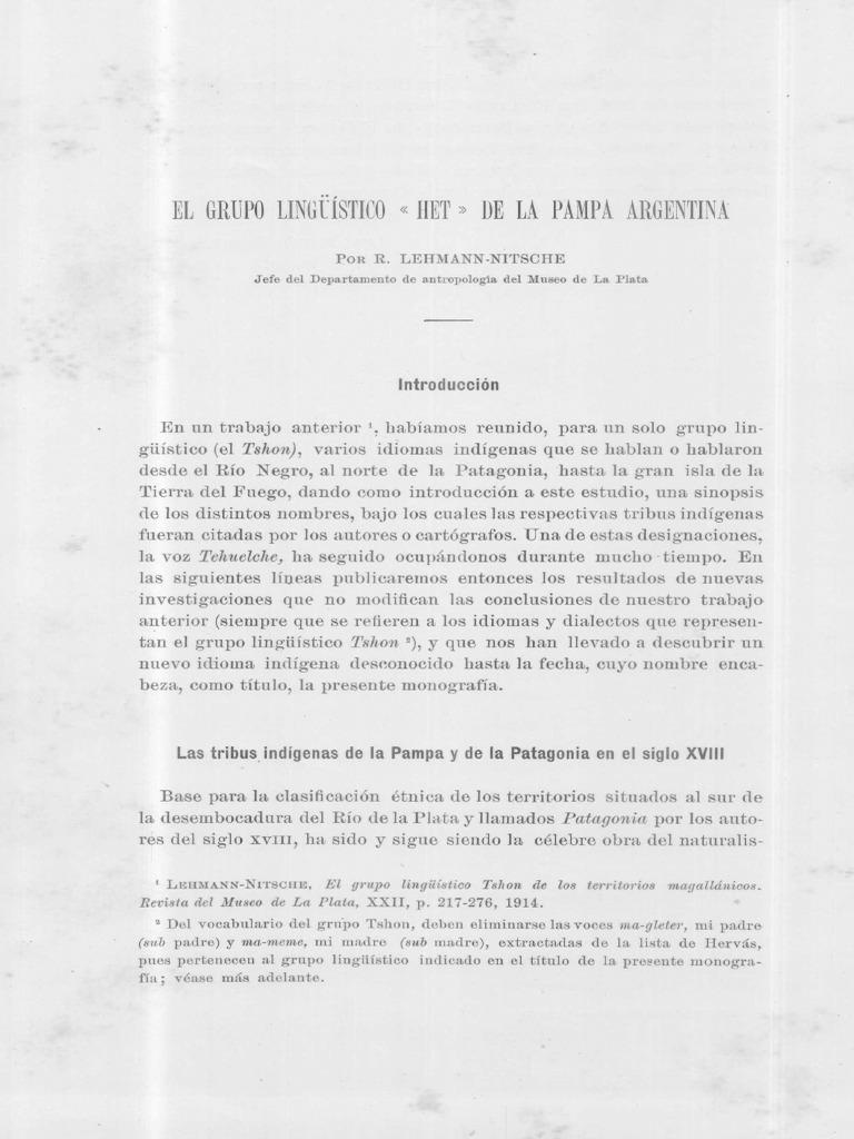 El Grupo Linguistico HET de La Pampa Argentina - Doc. Robert Lehmann ...