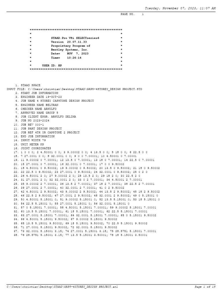 0.0042 Check V2 Staad SDC | PDF | Computing | Mechanical Engineering