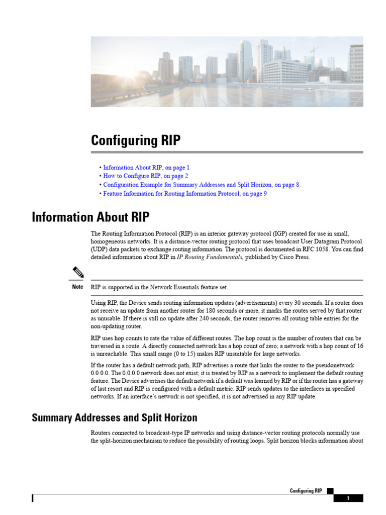 Configuring Rip | PDF | Ip Address | Router (Computing)