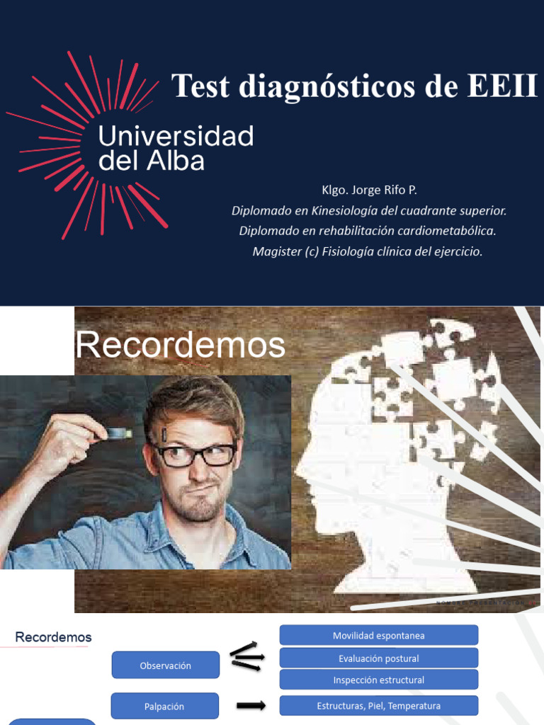 Clase Test Diagnostico de EEII | PDF | Pelvis | Rodilla