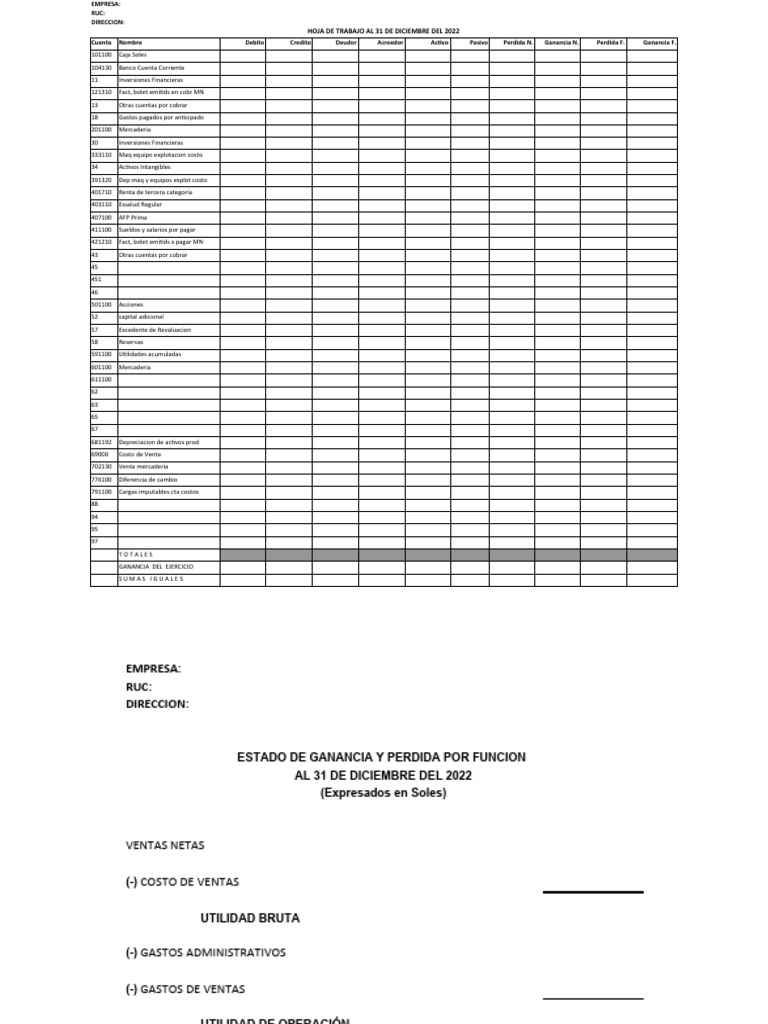 Formato Vacio | PDF | Depreciación | Bancos