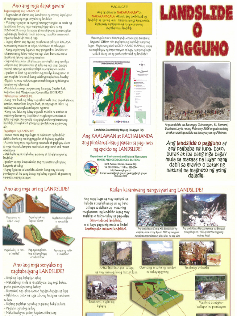 HTTPSWWW - Denr.gov - phimagesDENR PublicationsMGB Pamphlet For Landslides PDF | PDF