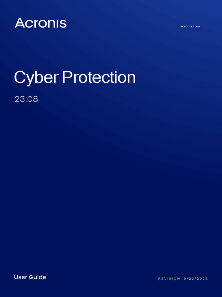 CyberProtectionService Userguide en-US | PDF | Backup | Installation (Computer Programs)