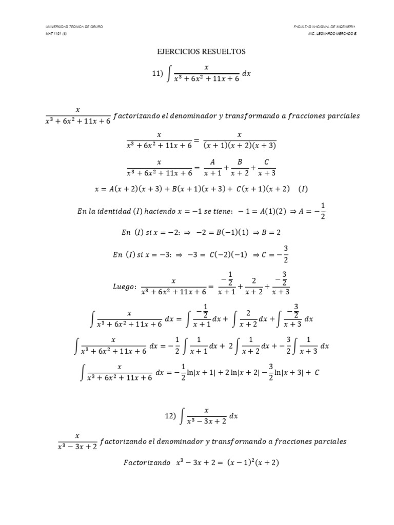 6.4. Integrales Ejerc. Resueltos (Ii) - 1 | PDF