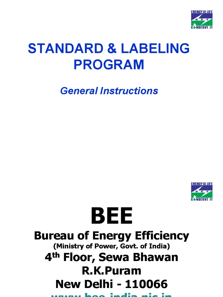 Standard & Labeling Program: General Instructions General Instructions ...