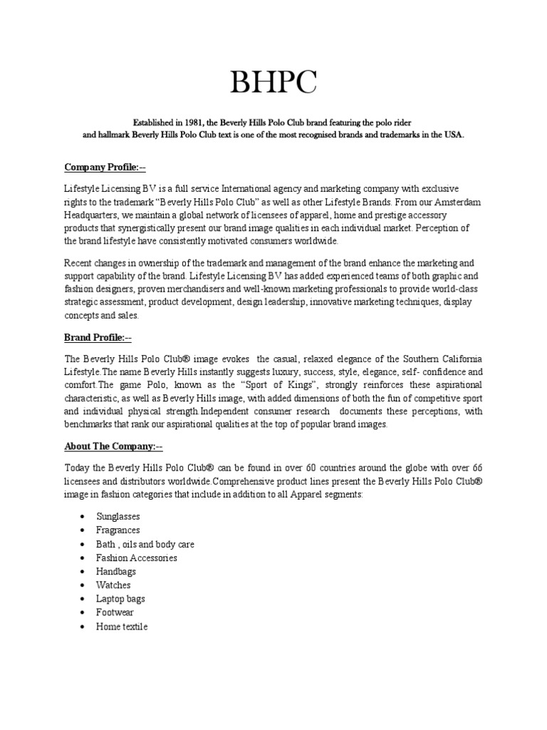 BHPC | PDF | Retail | Brand