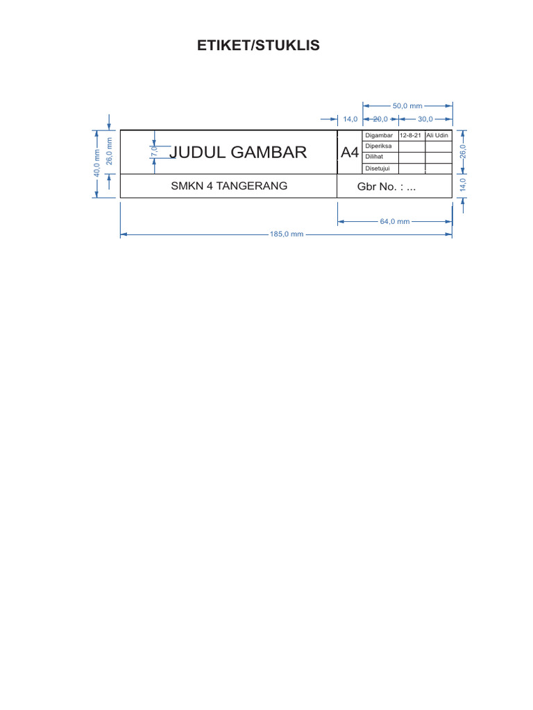 Ukuran dan Contoh Etiket A4 | PDF