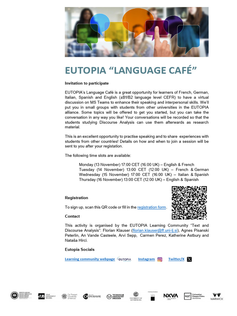 Eutopia Language Cafe - Nov 2023 - Descriptive Brief | PDF