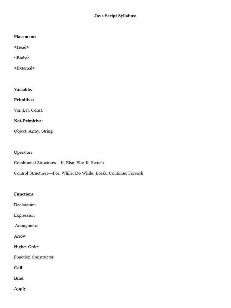 Javascript Pdf Scope Computer Science Data Type