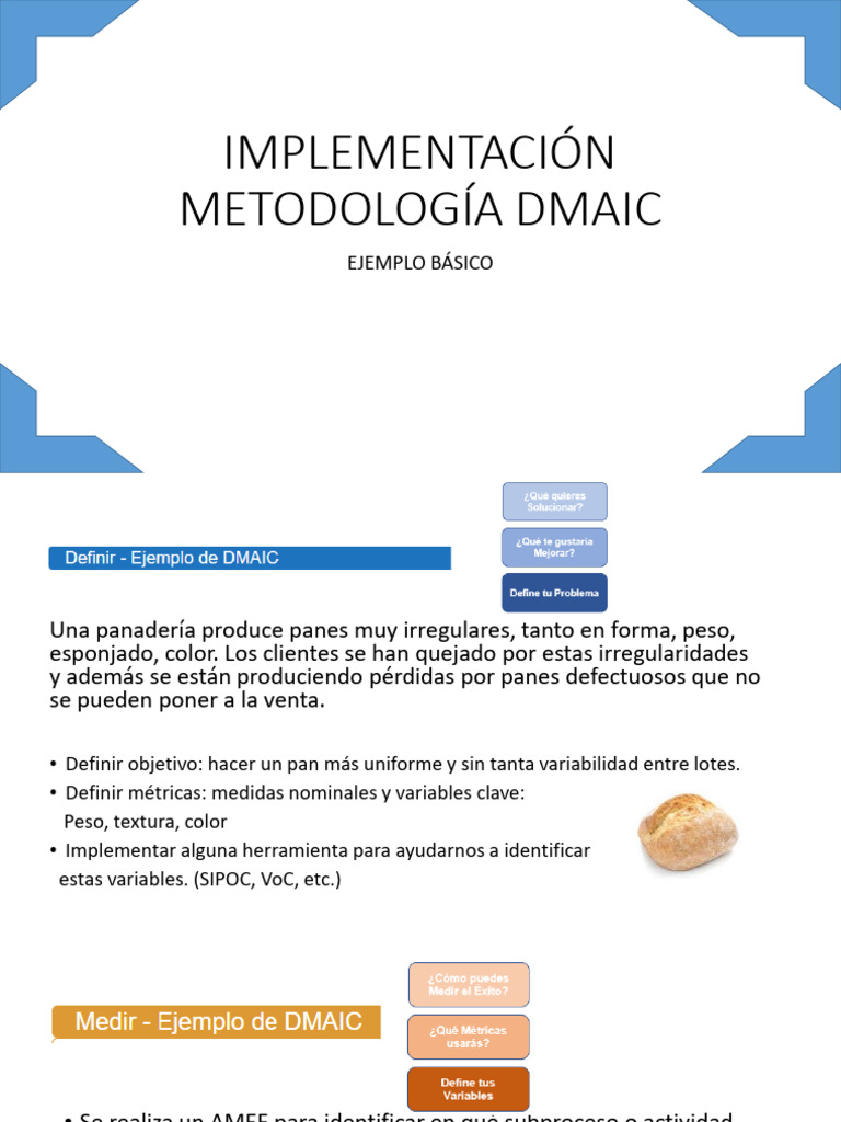 ejemplo implementación DMAIC | PDF | Panes