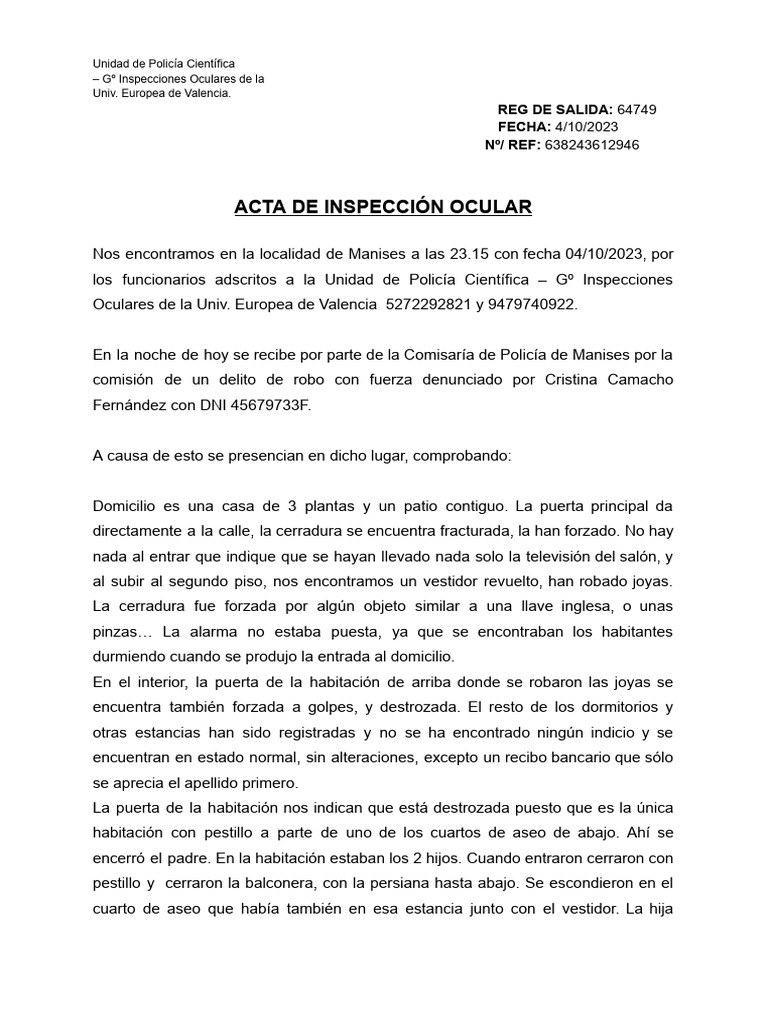 Trabajo Criminalistica Acta | PDF | Ciencias sociales | Derecho