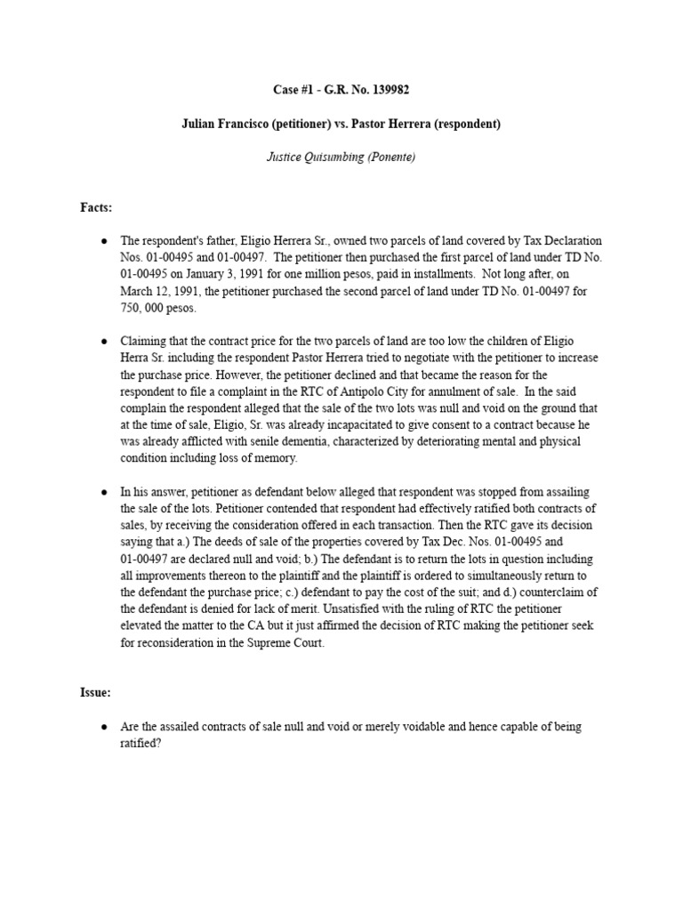 Peralta, Alexis - Case Digest 1 - ObliCon | PDF | Lawsuit | Justice