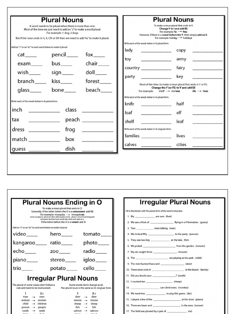 Worksheet - Plural Nouns 2 | PDF