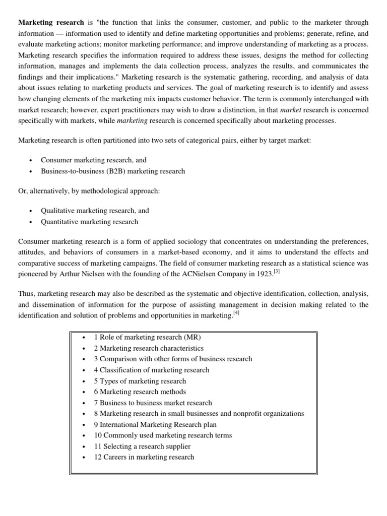 Marketing Research Is "The Function That Links The Consumer, Customer ...
